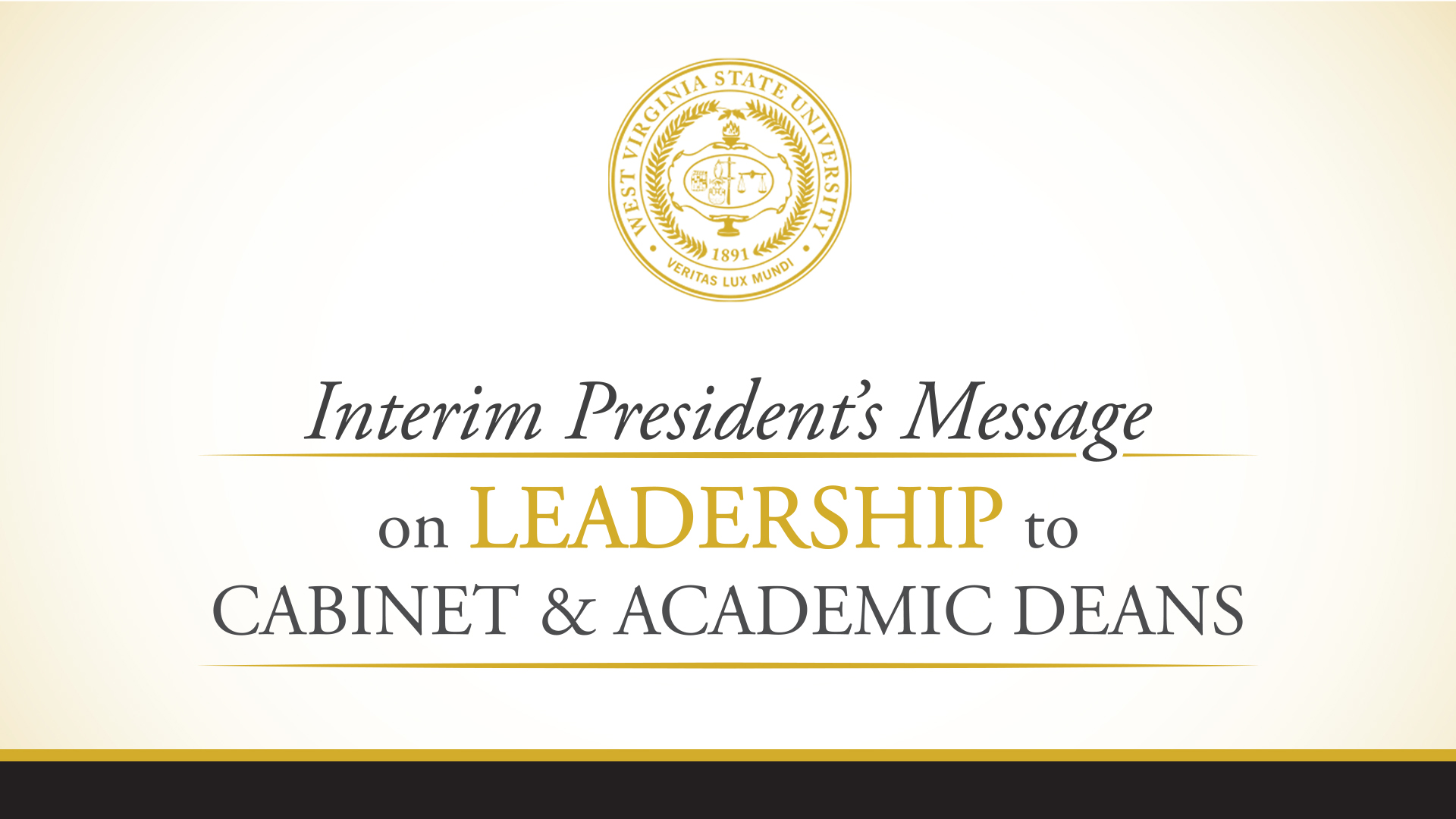 Interim President R. Charles Byers’ Message on Leadership - West ...